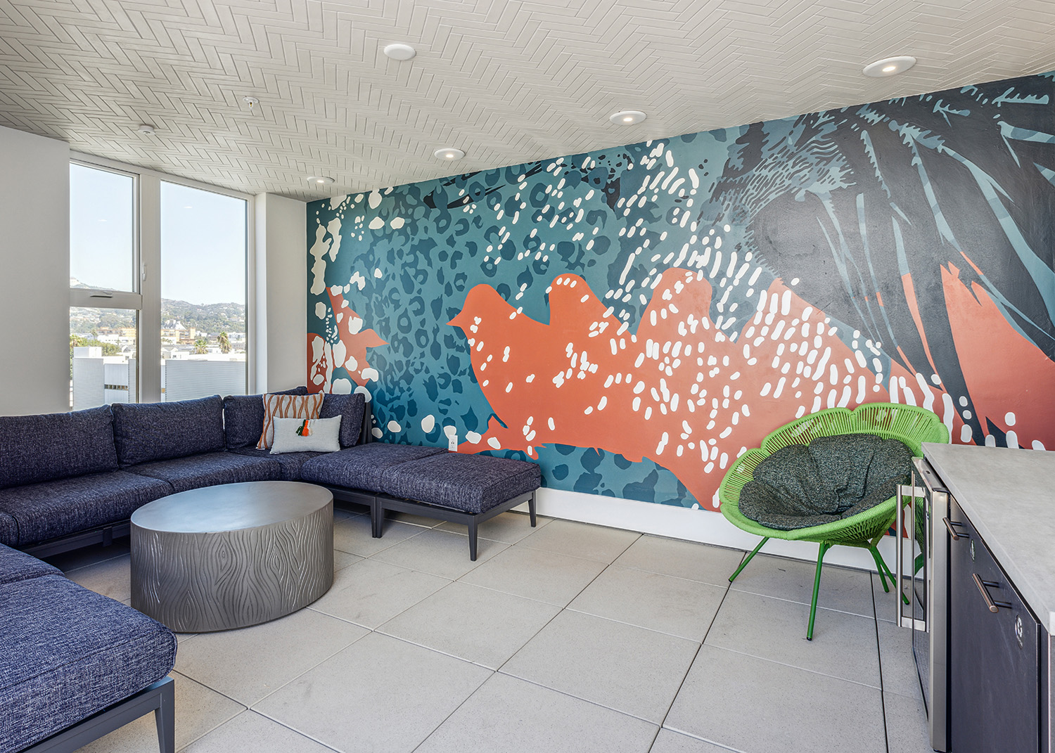 Vibrant Murals Transform Communal Living Space